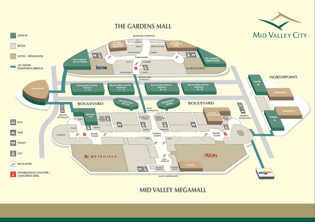 mid valley map | KL Sentral Office